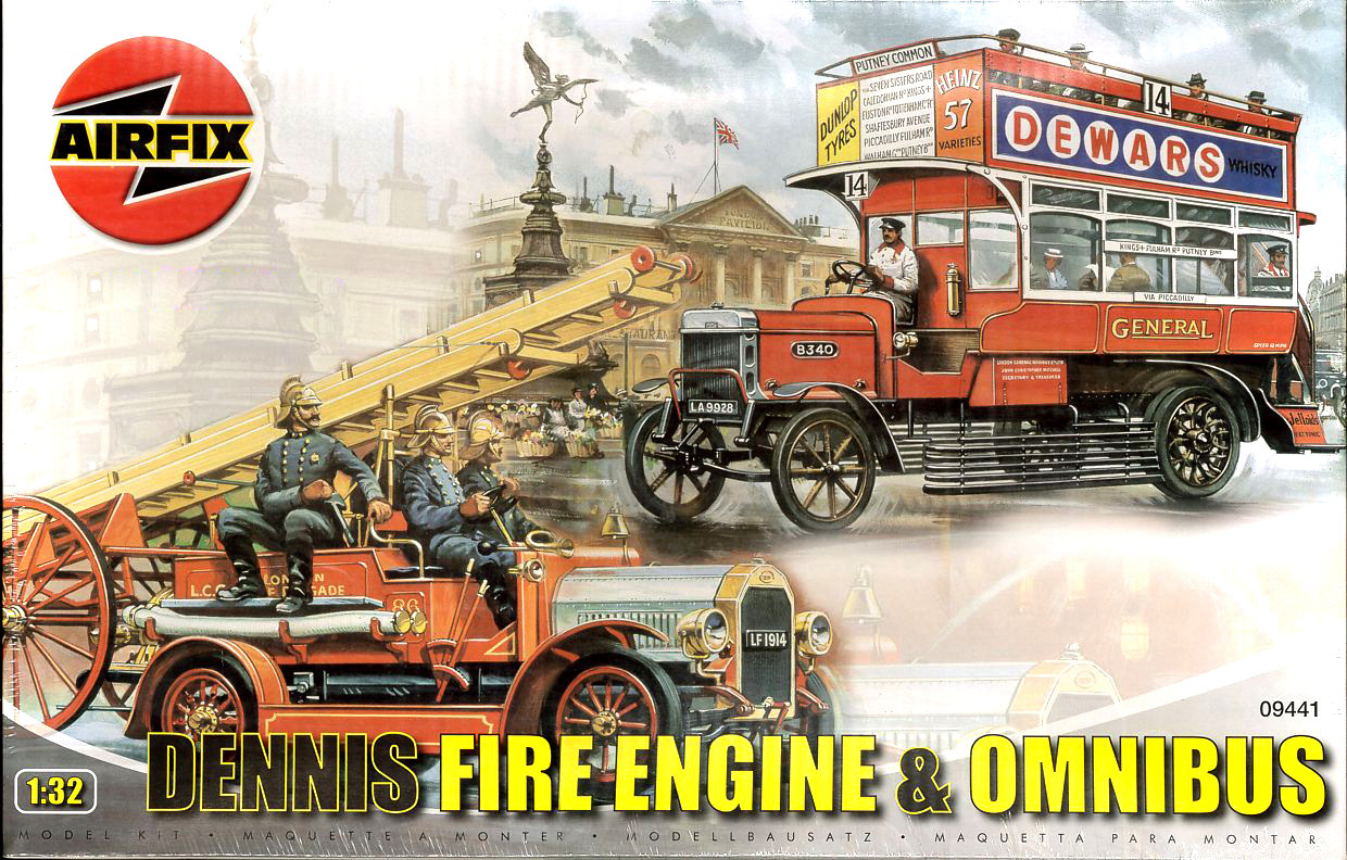 Airfix 1/32 Model Dennis Fire Engine&Omnibus